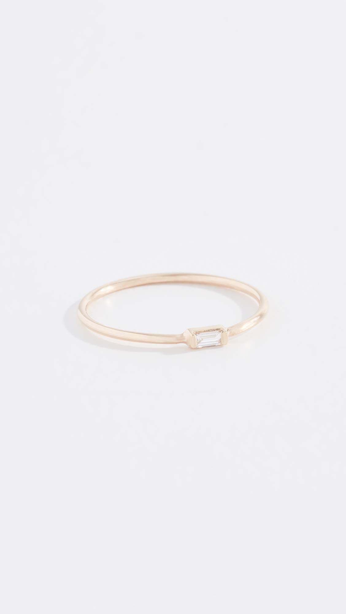 Zoe Chicco Women's 14k Baguette Diamond Stacking Ring, Gold/Clear, 8