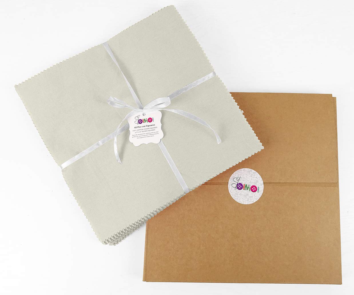 Soimoi Solid White Precut 10 inch Cotton Fabric Quilting Squares Charm Pack DIY Patchwork Sewing Craft
