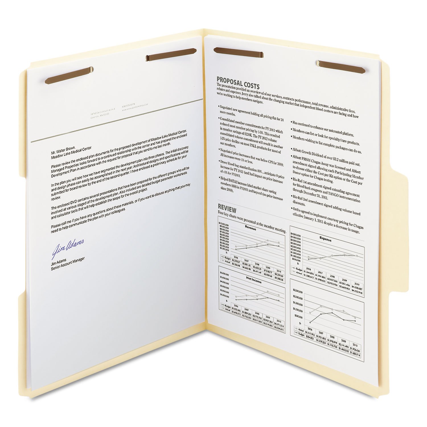 Smead SuperTabĀ® Fastener File Folder, 2 Fasteners, Oversized Reinforced 1/3- Cut Tab, Guide Height, Letter Size, Manila, 50 Each per Box (14535)