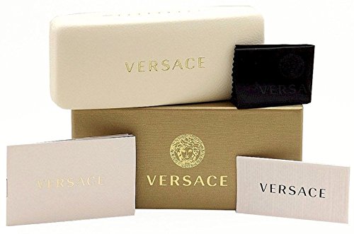 Versace VE 1244-1406 Eyeglasses, Pale Gold/Orange Transparent w/Demo Lens, 53mm