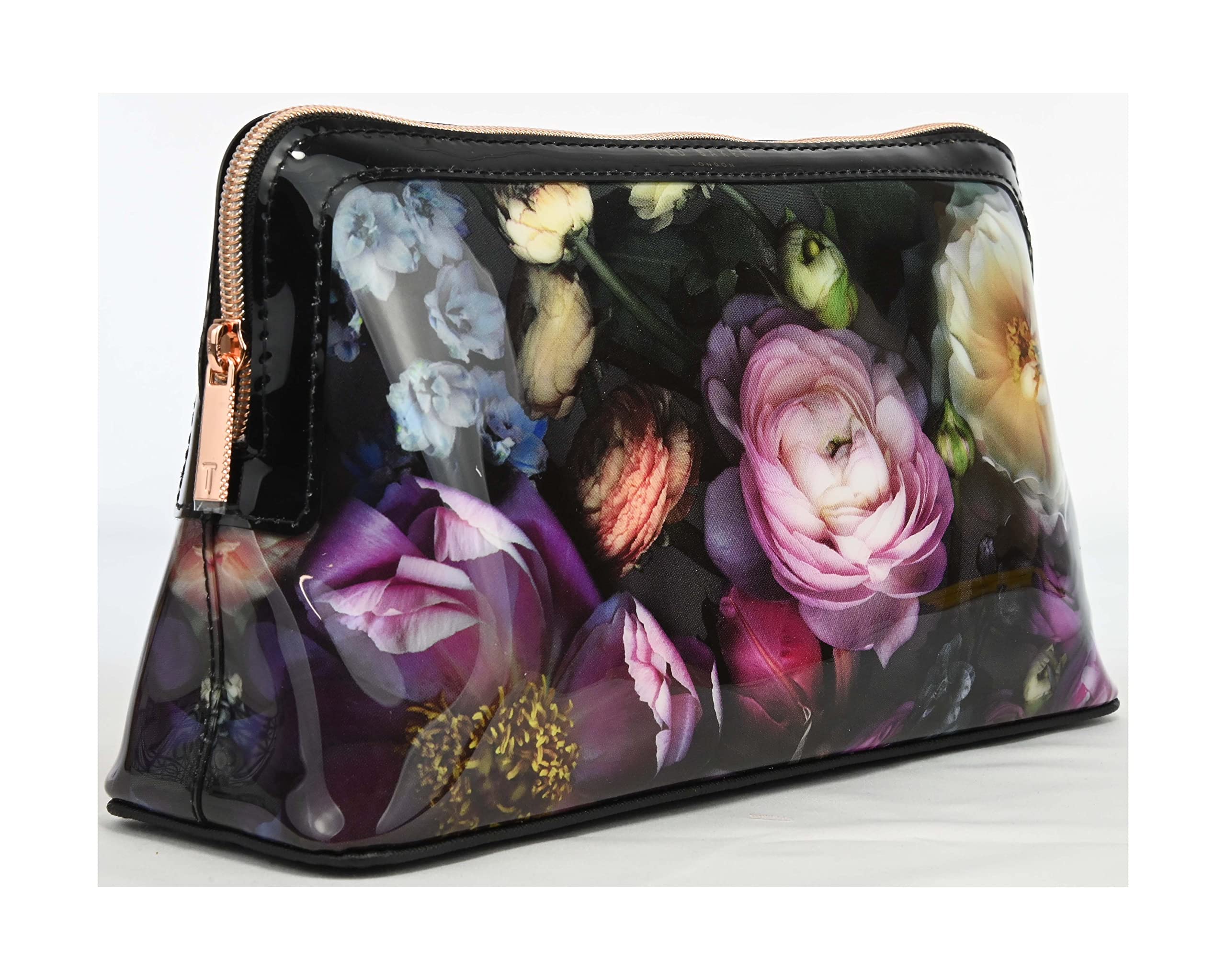 Ted Baker Large Hudson Flora Wash Toiletry Cosmetic Make Up Bag in Mid Grey Black
