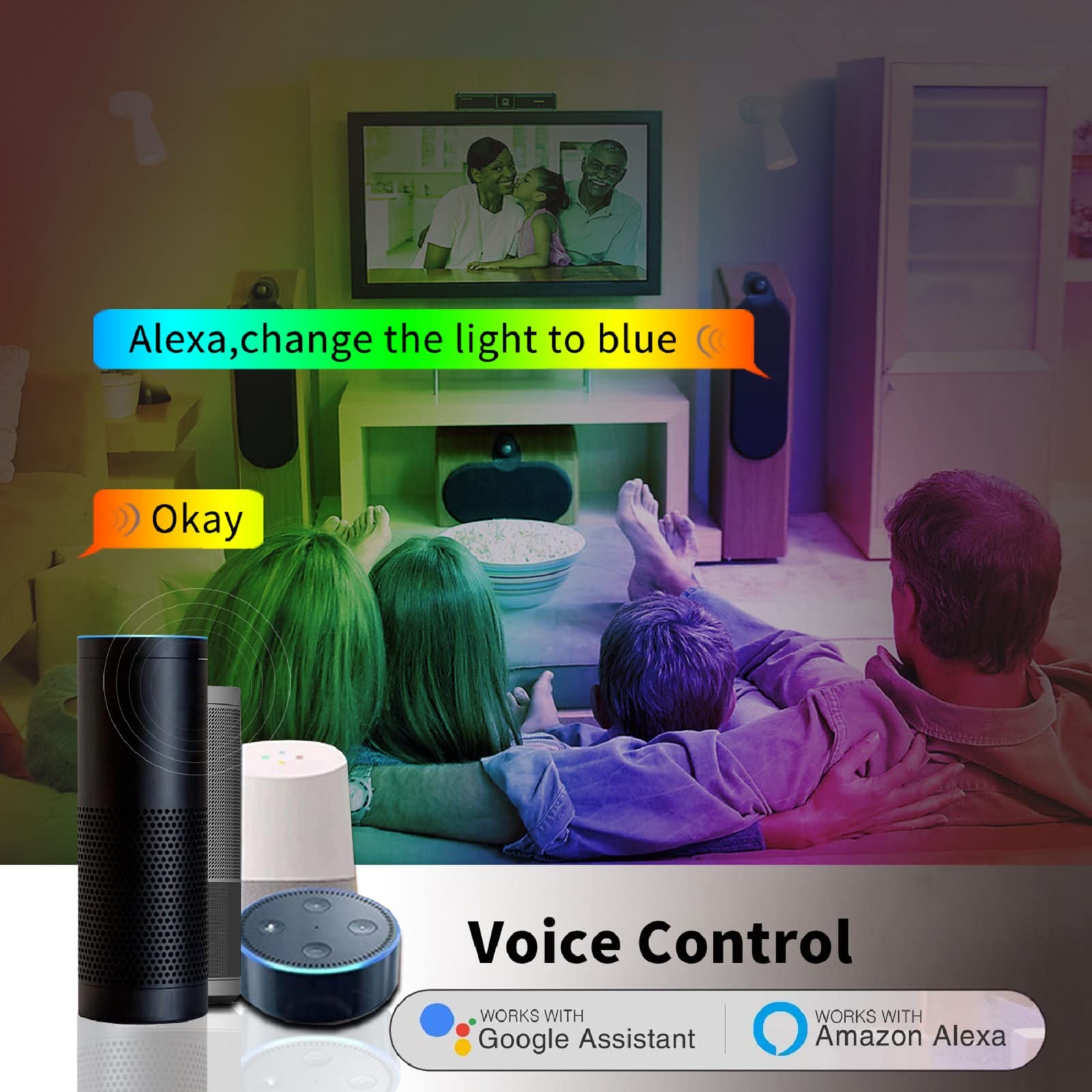 WIFZIG GU10 Smart LED Light Bulbs, RGB+CW Color Change,Compatible with Alexa&Google Assistant, 2700-6500K,Multicolor Track Light Bulb, Dimmable with App 50W Halogen Equiv,No Hub,2.4G WiFi Only(6Pack)