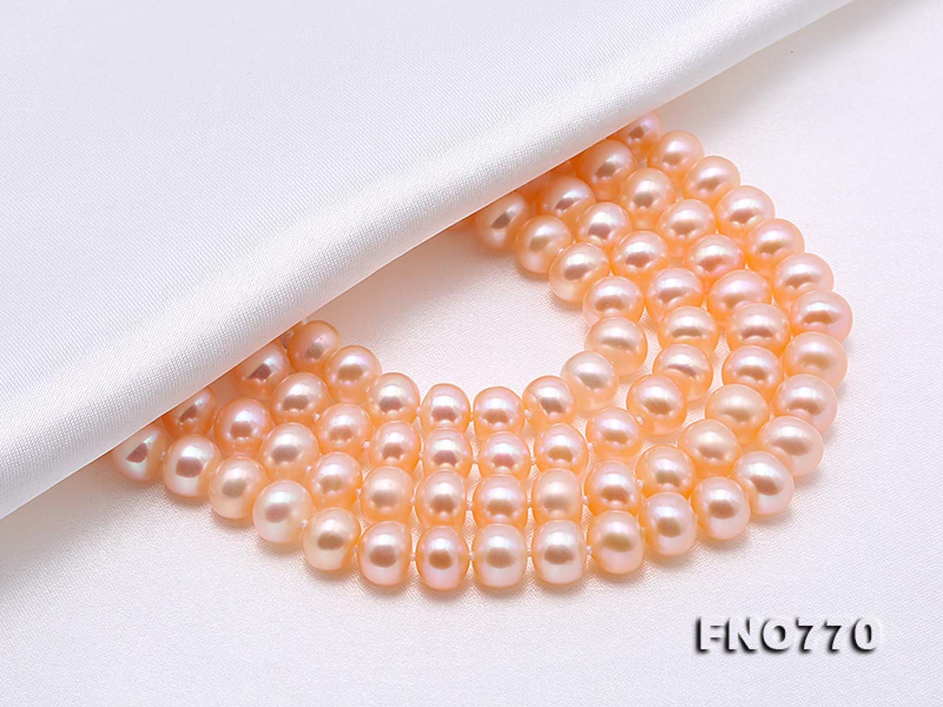 Womens Long Strand Pink Pearl Necklace AA+ 8-9mm Freshwater Cultured Pearl Necklace Sweater Chain 32"