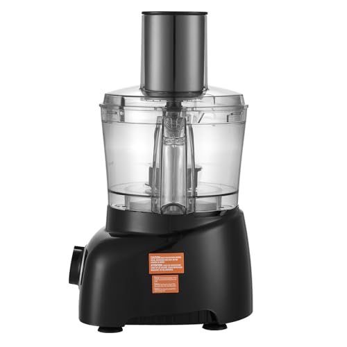 VEVOR Food Processor, 7 Cup Small Vegetable Chopper for Dough, Shredding, Slicing, Electric Meat Processors with 2 in1 Reversible SUS Disc, Large Feed Chute & Pusher, 2 Speed and Pulse for Home Use
