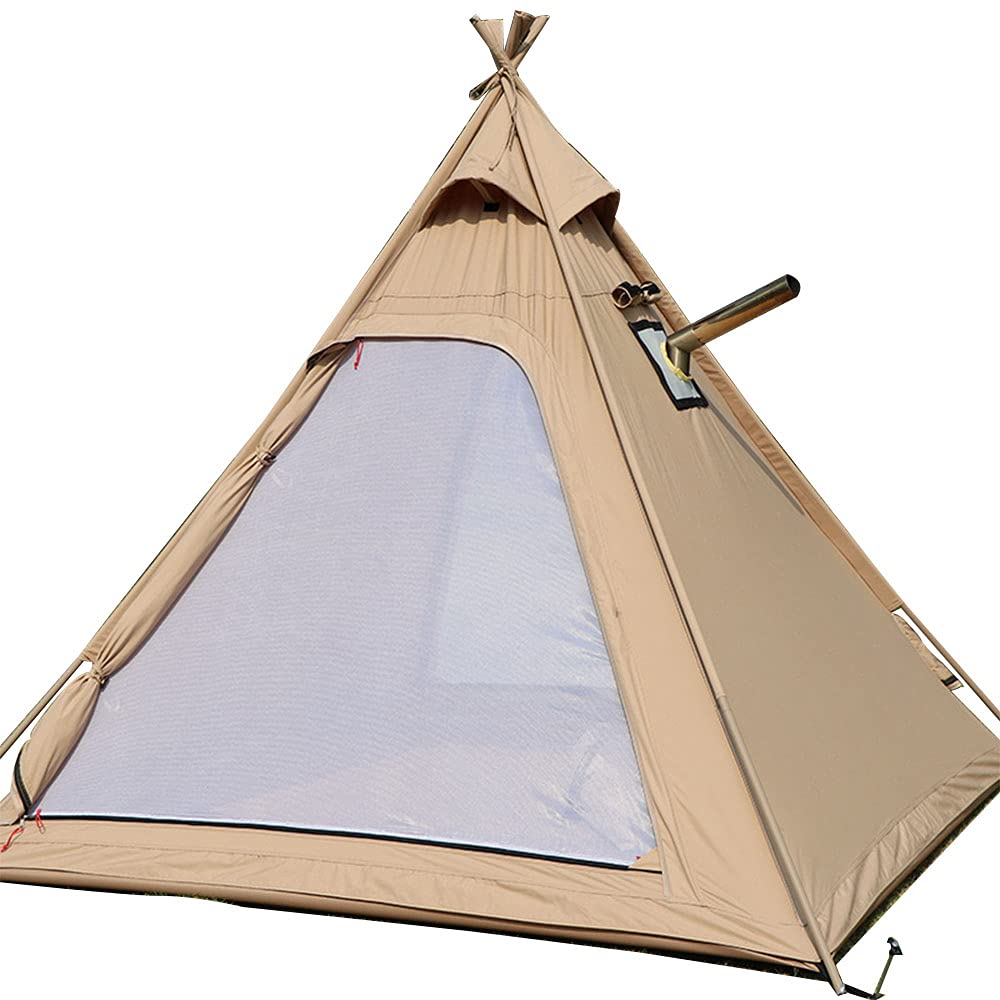 WINTENT Waterproof Cotton Canvas Teepee Tent with Stove Hole for 2-3 Persons