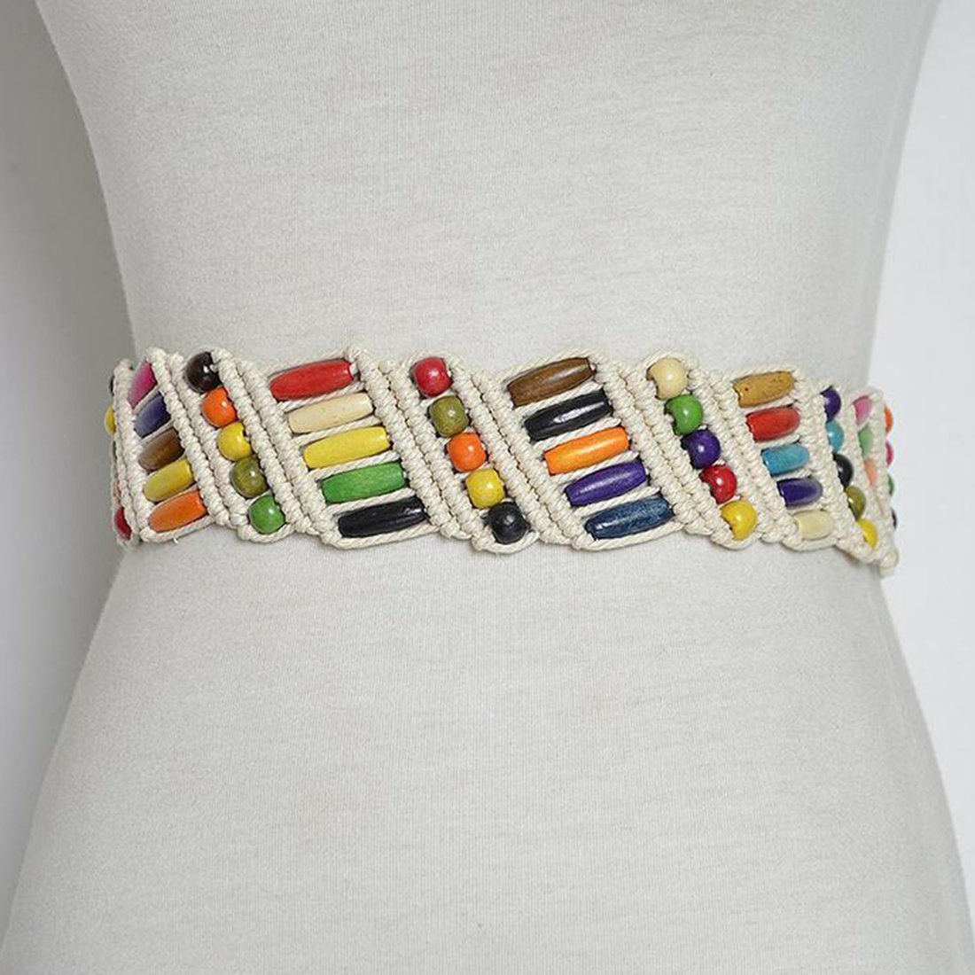 uniquetotop Bohemia Womens' Colorful Woven Belt Wax Rope Skirt Dress Belts