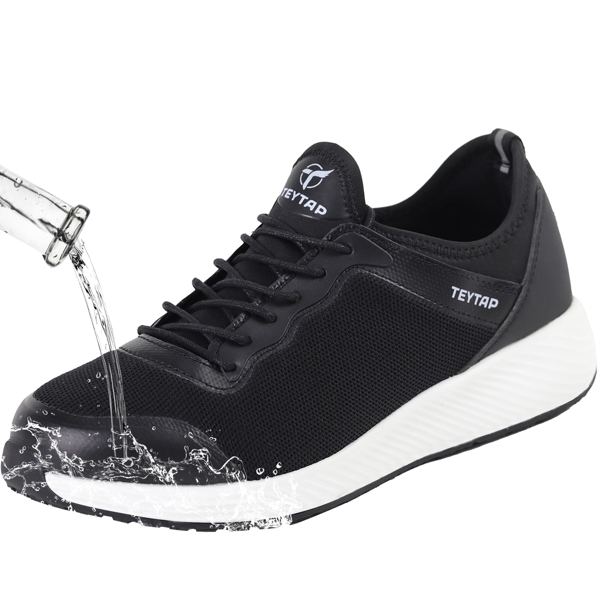 TEYTAP Steel Toe Shoes for Men Women Work Shoes Waterproof Comfortable Cushion Lightweight Safety toe Shoes Construction Puncture Proof Sneakers