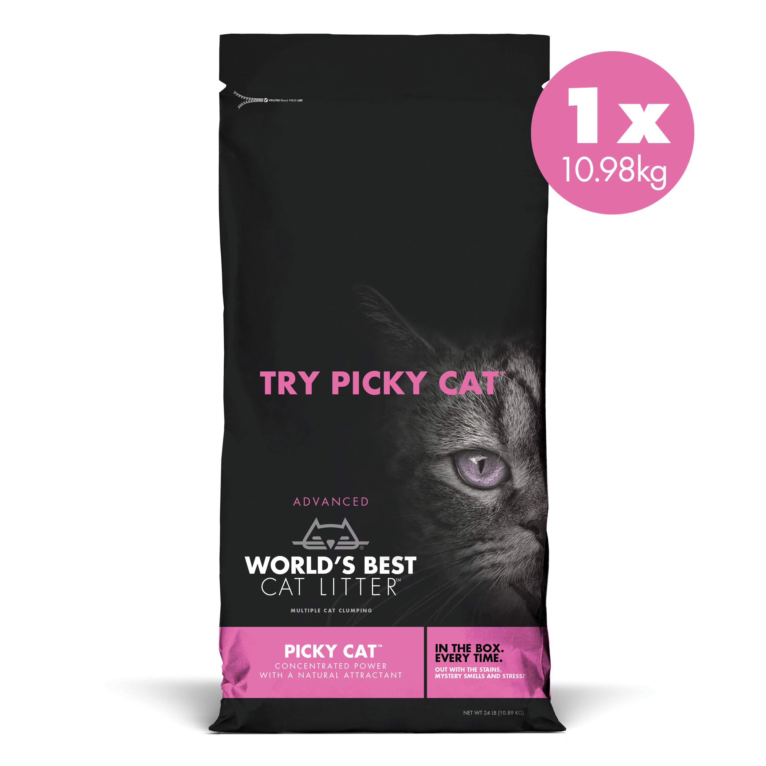 World's Best Cat Litter Picky Cat, Clumping Cat Litter, Flushable with Natural Attractive Scent for All Cats, 10.89 kg