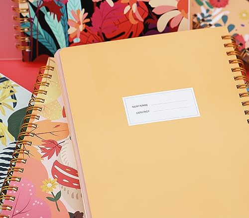 Zegrox Medium 5.75"x 8.35" Notebook, Journal, 6 Pcs Aesthetic Cute Abstract Notebook with Pockets, Flexible Cover, College Ruled Paper, 160 page Easy Tear Pages for Work, School Supplies