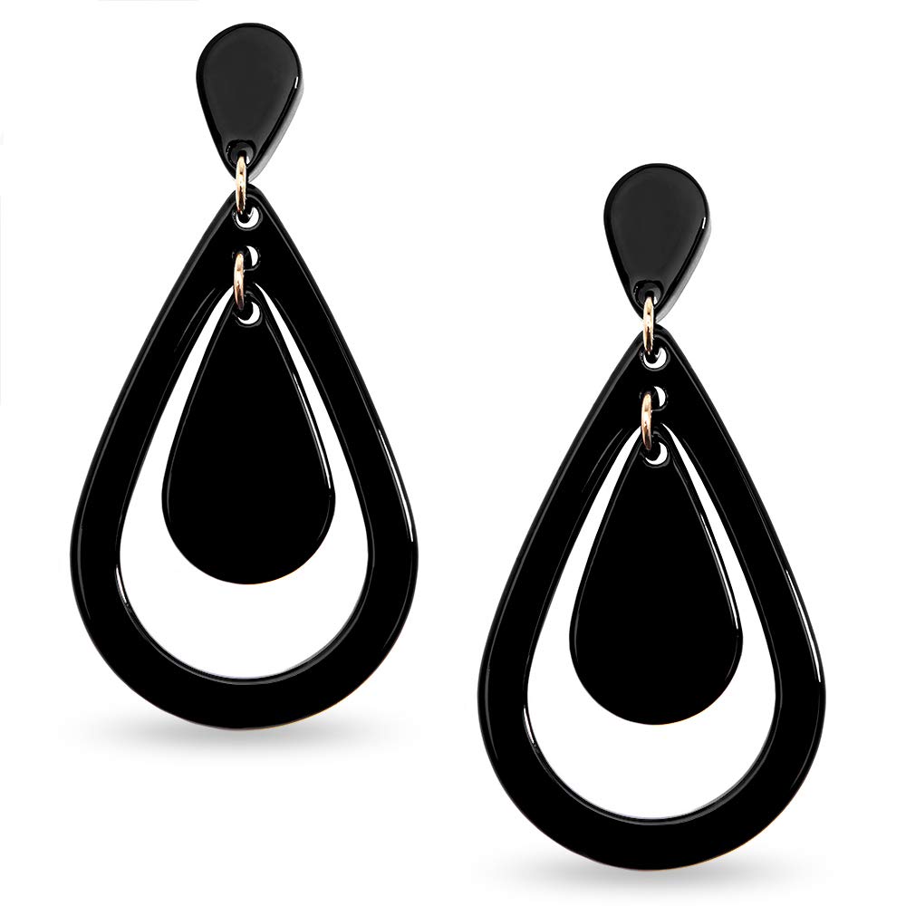 ZENZII Resin Teardrop Cutout Earring (Red)