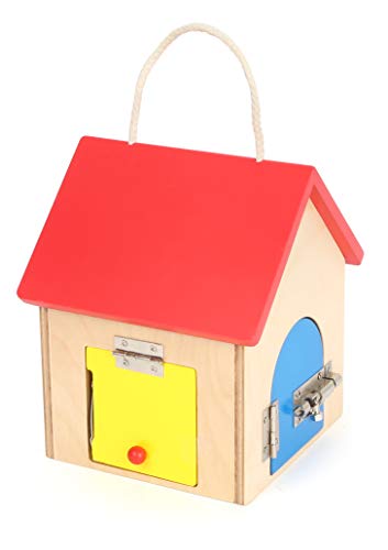 Small Foot Wooden Toys Compact House of Locks playset Designed for Children 3+, Multi