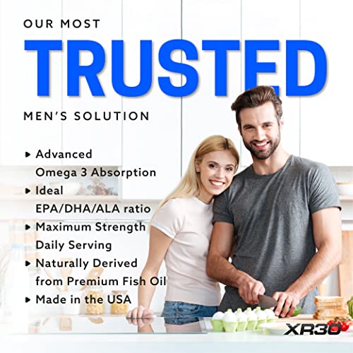 XR30 Pure 1500 Omega 3 Fish Oil - with 400/300 EPA/DHA - 60 Softgels - Made in USA