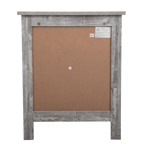 Tidyard Set of 2 Industrial Nightstand Side Table End Table with X Design Glass Door Light Gray Wood Sofa End Side Table, Bedside Nightstand for Living Room Bedroom Kitchen Bathroom