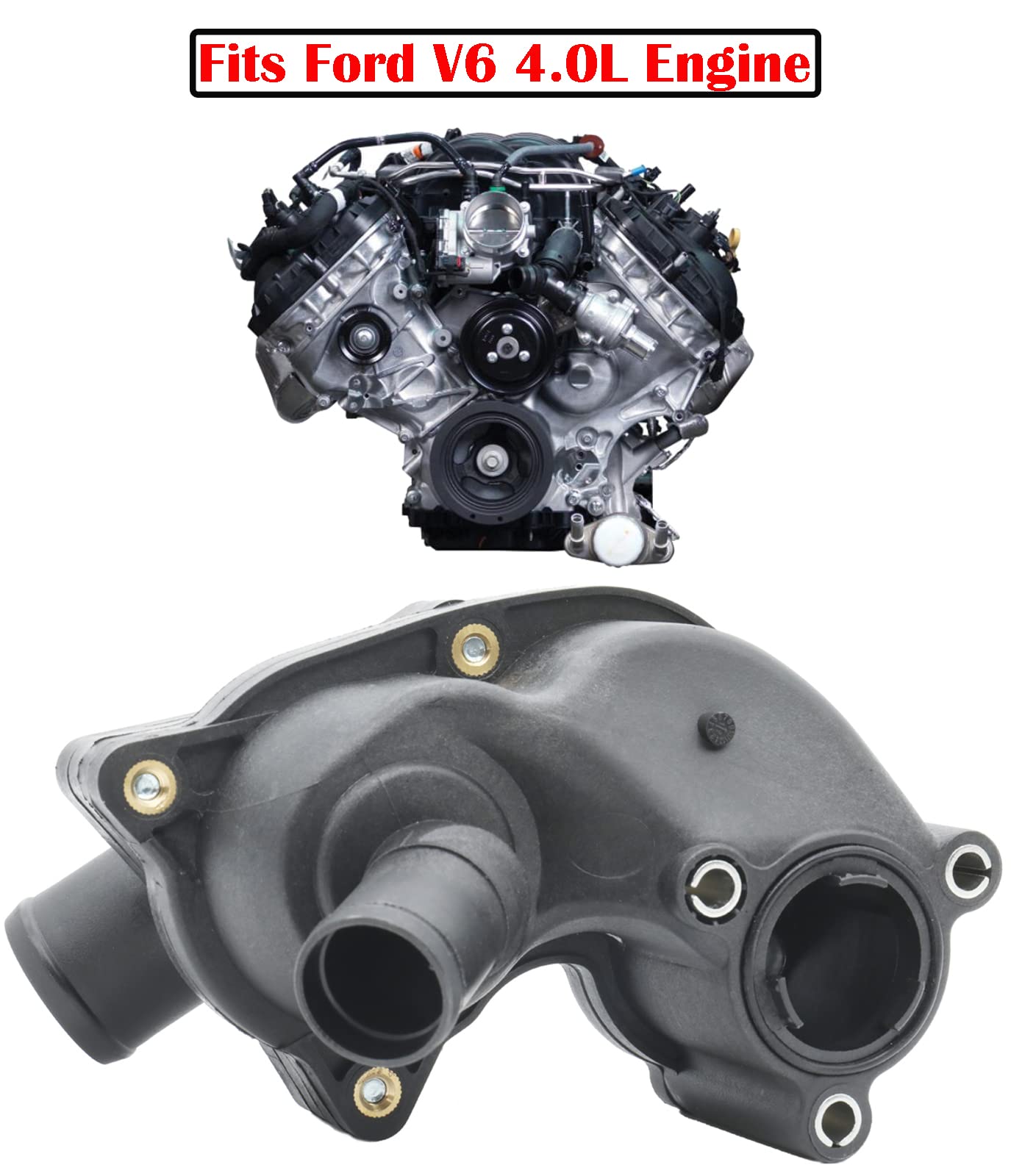 Thermostat Housing Kit Fits V6 4.0L Engine ONLY 2002-2010 Fords Explorer & Mercury Mountaineer 2L2Z8592AA,2L2Z8592BA