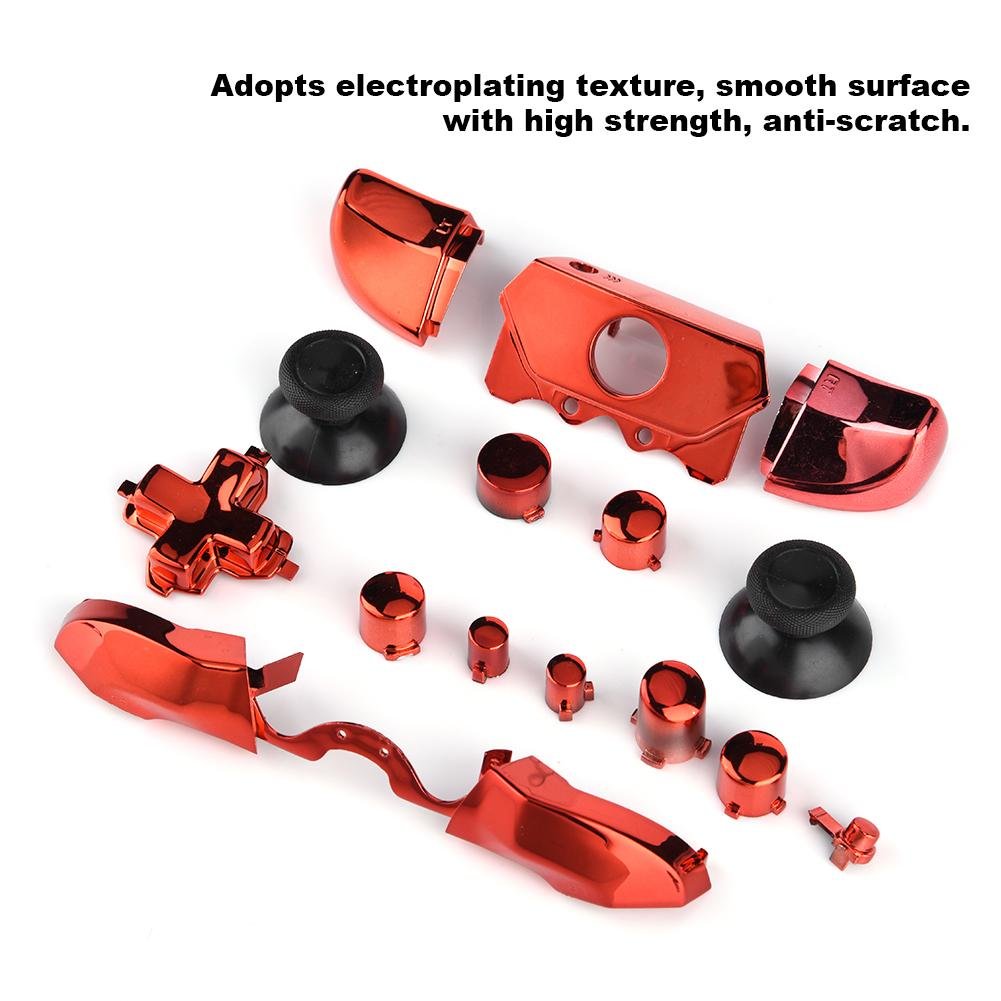 Zerone Full Button Set for Xbox One, Thumbsticks ABXY Buttons Dpad Triggers Full Buttons Set Mod Kits for Xbox One Controller(Red)