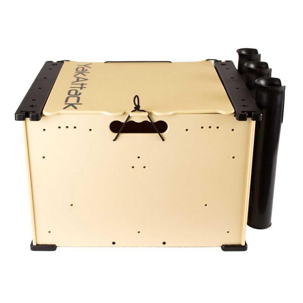Yakattack BlackPak 12x16x11 Kayak Rod Holder Station Fishing Crate, Tan