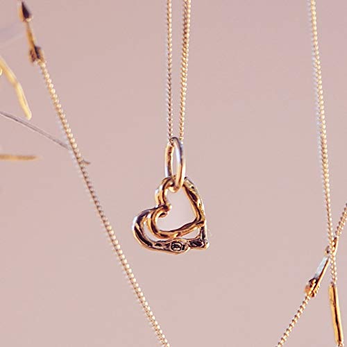 Waxing Poetic Sterling Silver and Brass Waxy Double Heart Charm
