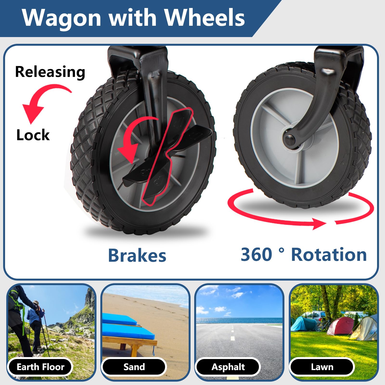 WEIMELL Collapsible Wagon Heavy Duty 300lbs Folding Wagon Cart with Wheels Foldable,Outdoor Utility Wagon with Canopy Removable,Sports Wagon Camping,Garden Carts