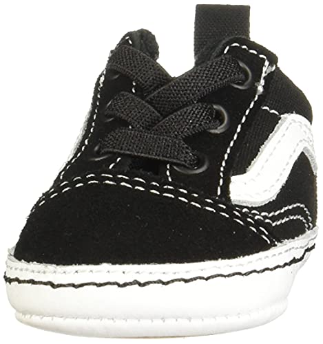Vans Old Skool Crib (Infant/Toddler) Black/True White 4 Toddler M