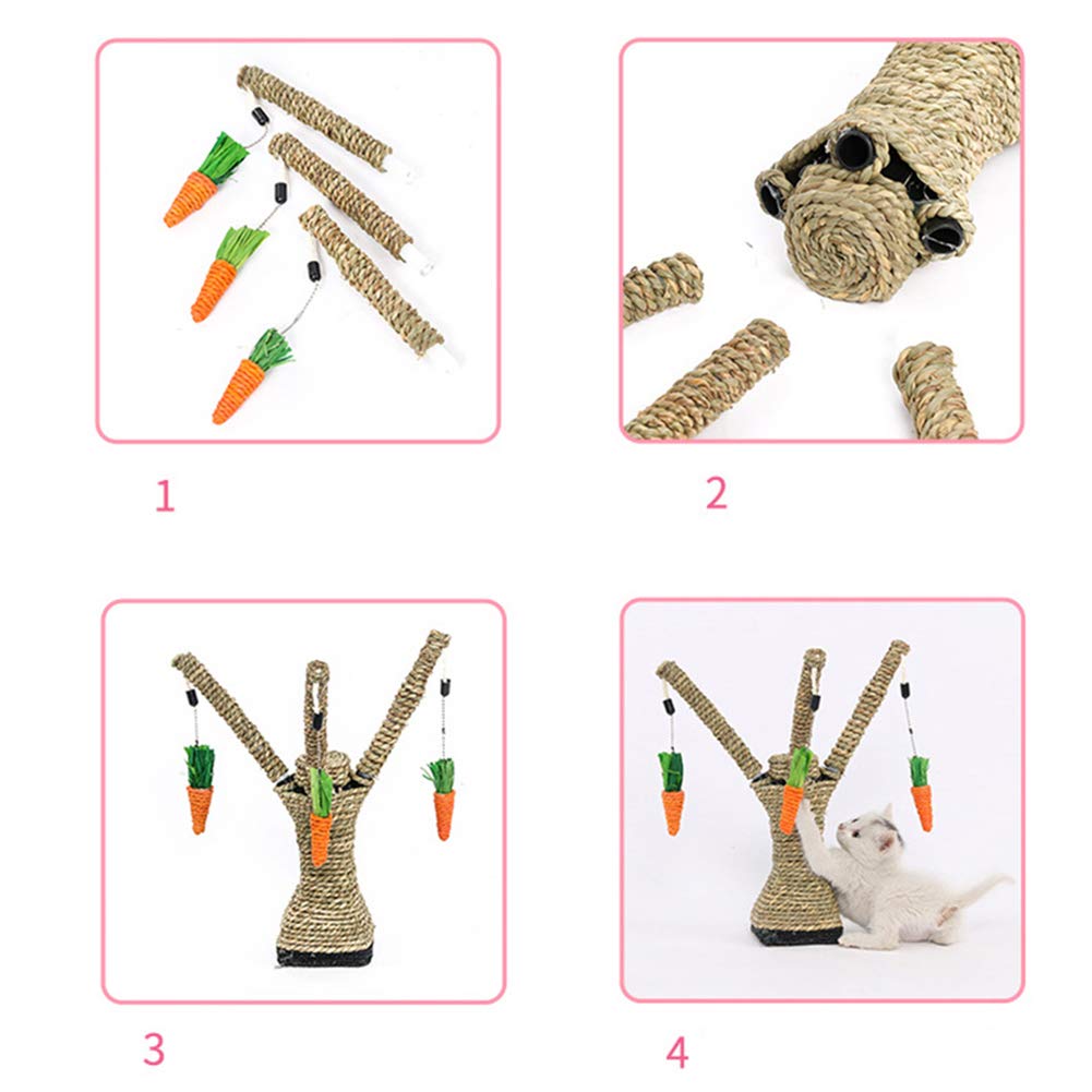 yanbirdfx Cat Scratcher Tree Shape Hanging Carrot Scratch-Resistant Post Toy Pet Supplies