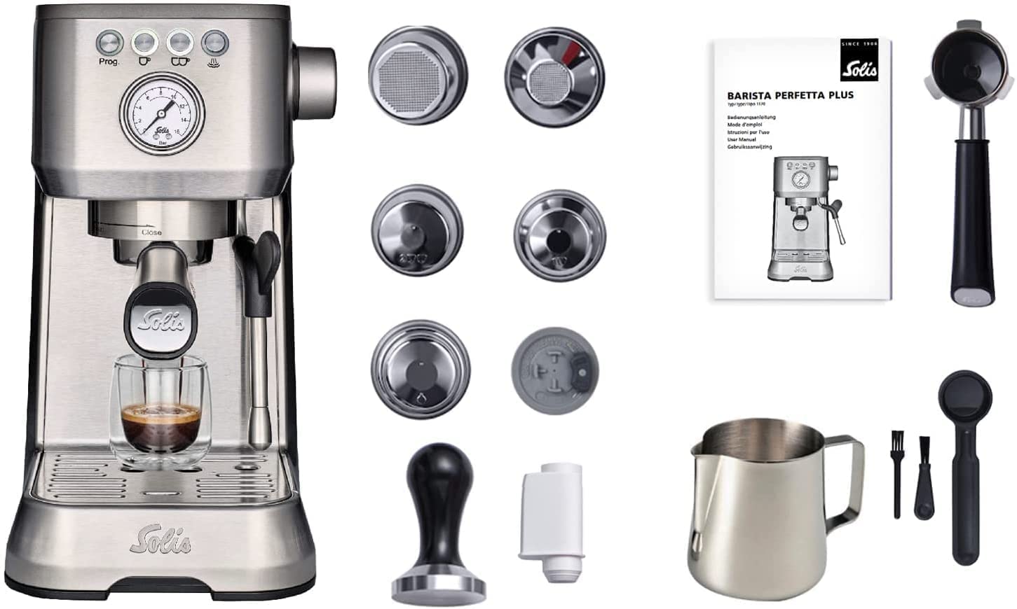 Solis Barista Perfetta Plus Espresso Machine (Stainless Steel)