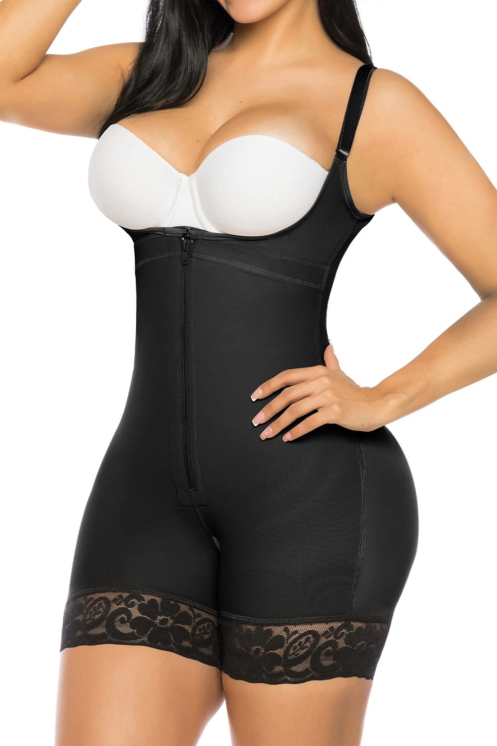 YIANNA Fajas Colombianas Shapewear for Women Postparto Postpartum Tummy Control Body Shaper Butt Lifter Bodysuit Black,YA7212-Black-XL