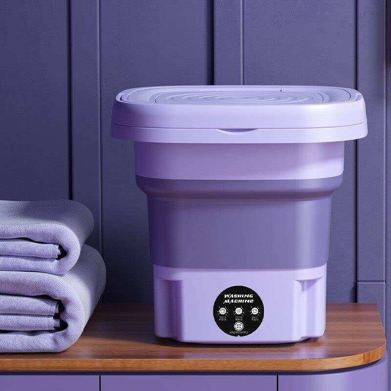 WashNGo Portable Mini Washing Machine, High Capacity Mini Washer with 3 Modes Deep Cleaning, Foldable Washing Machine with Soft Spin Dry for Socks, Baby Clothes, Towels, Delicate Items