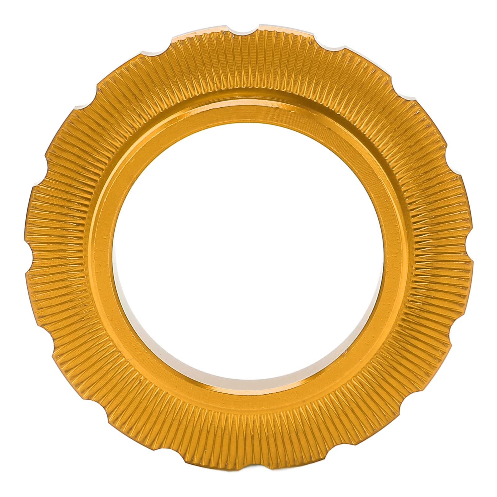 Wene Disc Rotor Lockring, Aluminum Alloy Centerlock Lock Cover Anti Deformation Durable CNC Machining for Mountain Bike(Gold)