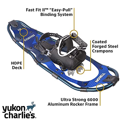 Yukon Charlie's Advanced Snowshoe Kit, 10-inch x 36-inch, Includes Snowshoes, Trekking Poles and Travel Bag