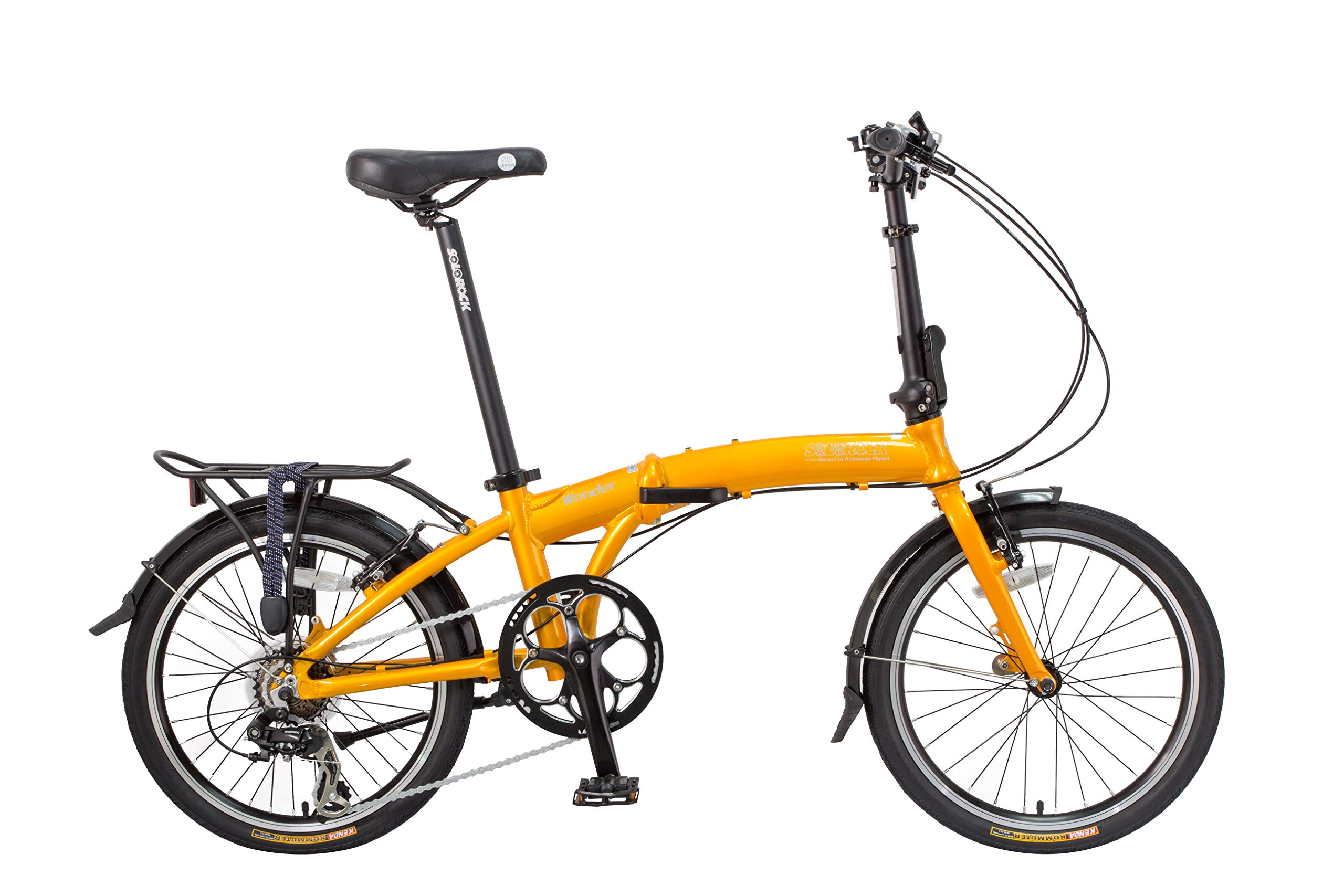 SOLOROCK 20" 8 Speed Aluminum Folding Bike - Wonder V Brakes (Metallic Blue)