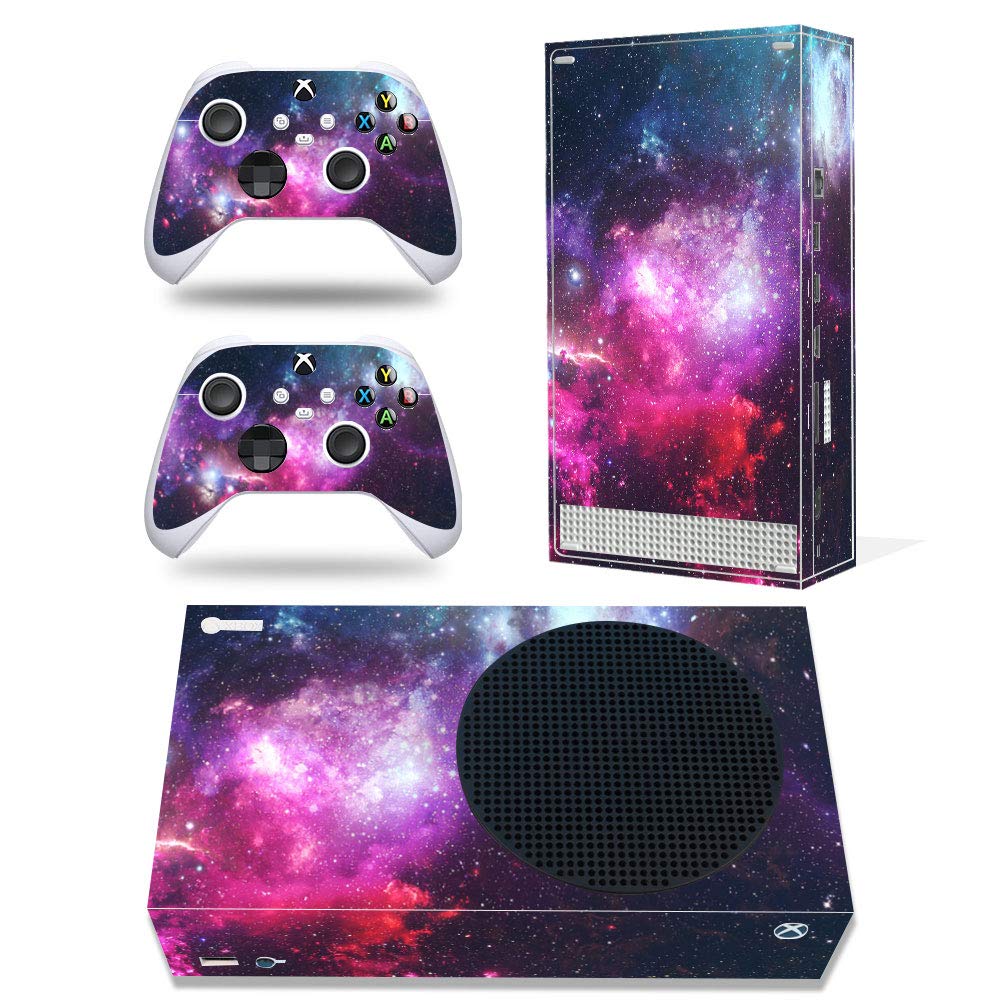 Xbox Series S Skins Wrap Sticker with Two Free Wireless Controller Decals, Whole Body Protective Vinyl Skin Decal Cover for Microsoft Xbox Series S Console - Purple Universe