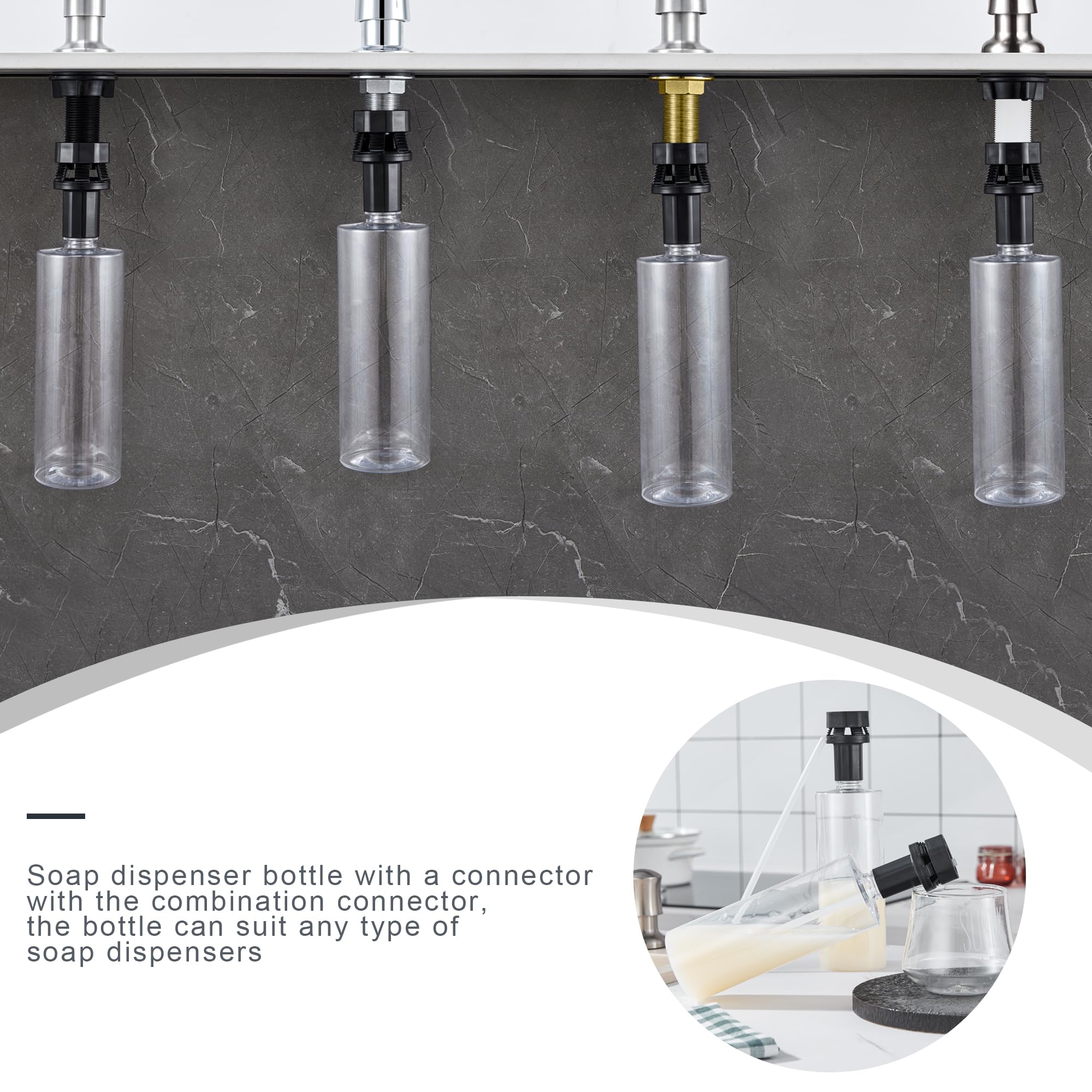 Updated Soap Dispenser Bottle for Kitchen Sink Bottle Replacement (500ML/17oz) DJS-ZYP-DJT-TM