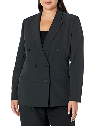 The Drop Women's Kurt Double Breasted Blazer, Black, Medium