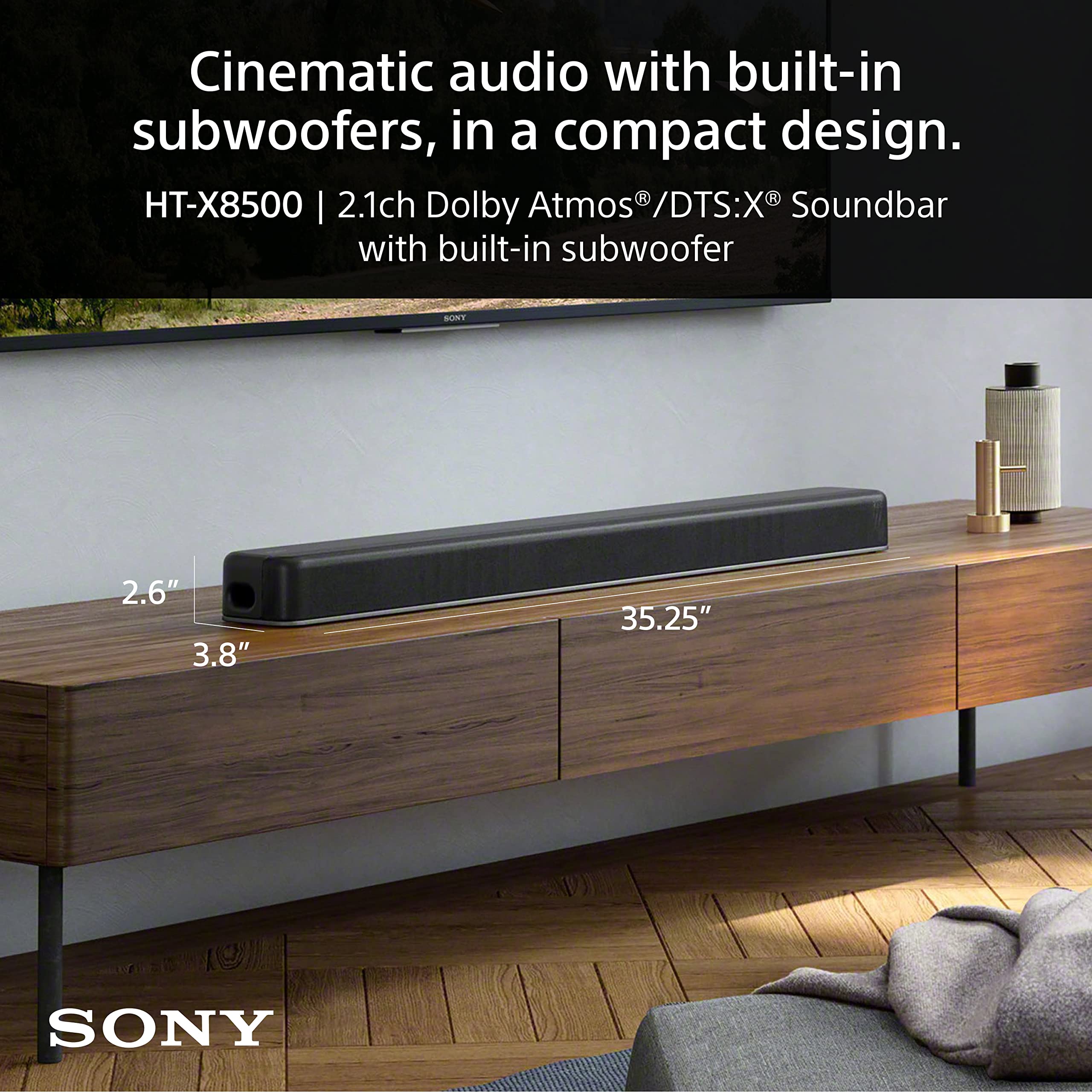 Sony 85 Inch X77L 4K HDR LED Google TV HT-X8500 2.1ch Dolby Atmos Sound Bar with Built-in Subwoofer