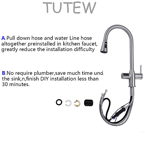 Upgrade Your Kitchen with Our LED Touch On Kitchen Sink Faucet - Temperature Display, 3 Spraying Modes, and Easy DIY Installation - Brushed Nickel Finish