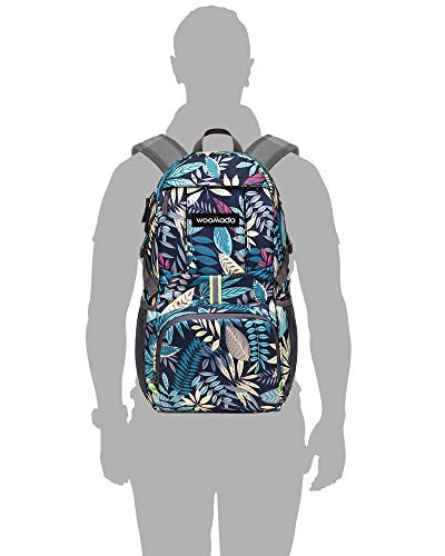 WOOMADA Packable Hiking Backpack, 35L 40L Lightweight Water Resistant Nylon Backpack Outdoor Travel Hiking Daypack（35L-Summer Leaf）
