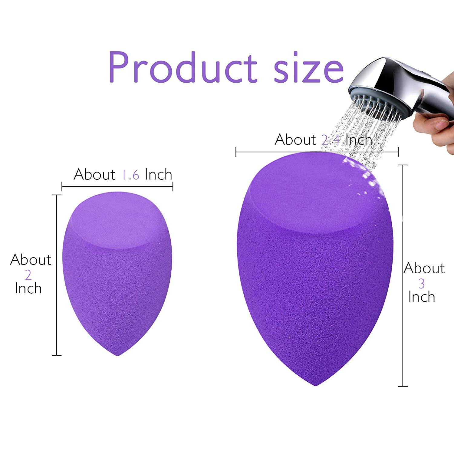 YEOTWIN (10pcs) Makeup Sponge Set Latext-free Beauty Sponges Makeup Blender Foundation Sponge Cosmetics Applicator Sponges