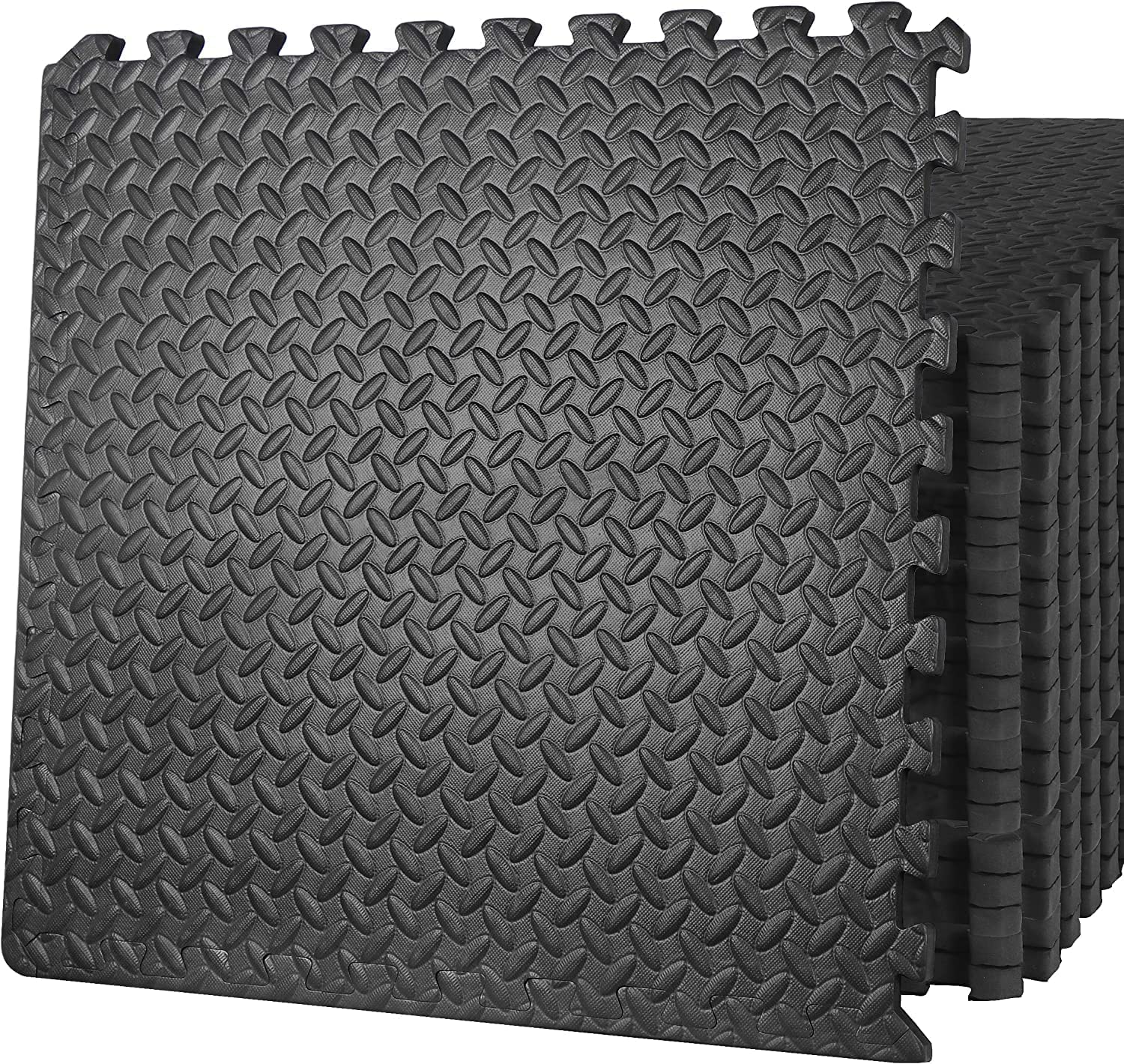 ZENY Puzzle Exercise Mat Gym Flooring Mat Interlocking Foam Mat 24 Tiles 3/4'' Extra Thick Floor Mats Exercise Equipment Mat Baby Play Mat 96 SQ. FT, Black
