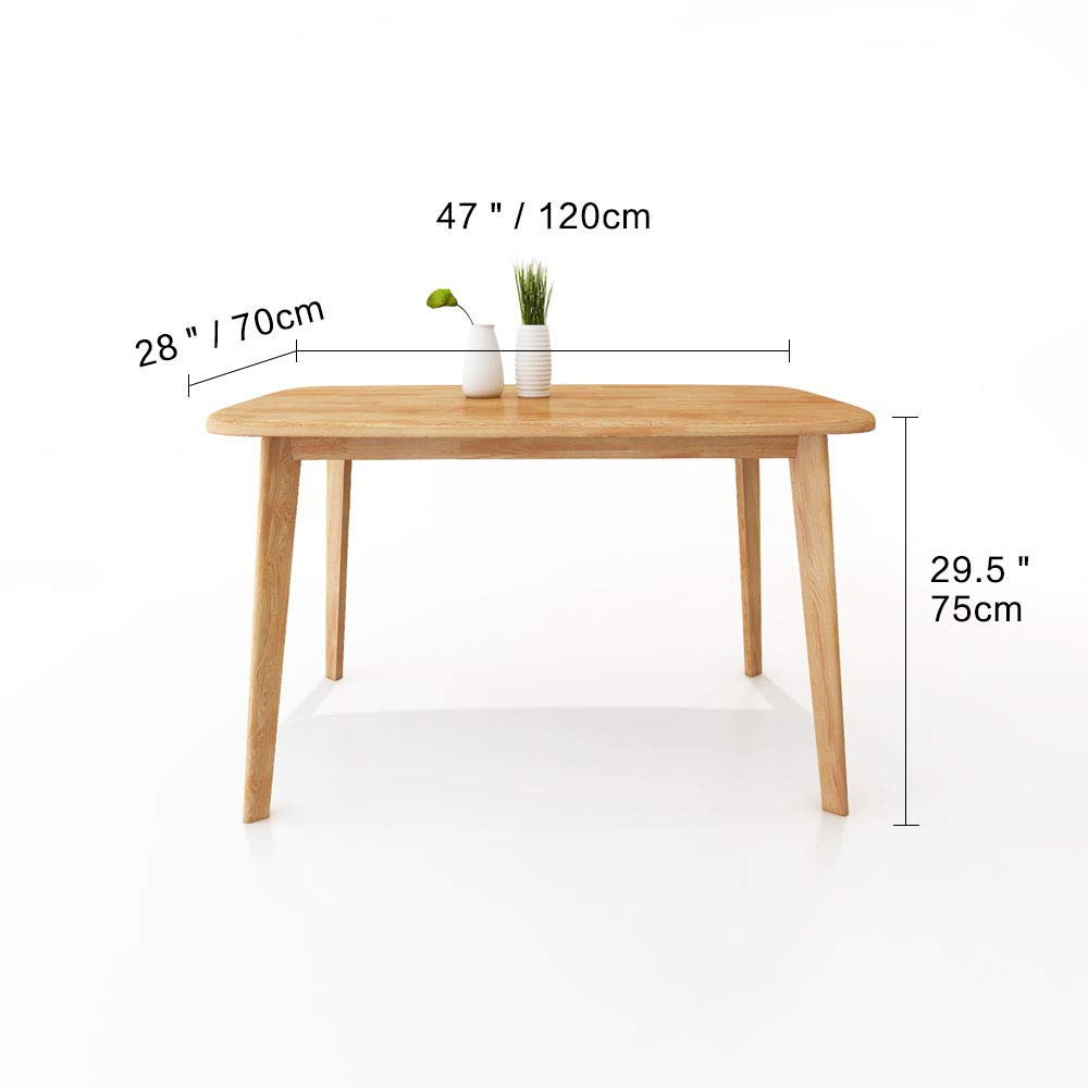 WoodShine Mid Century Modern Real Solid Wood Dining Table, Working Desk,47 Inch,Naturalā¦