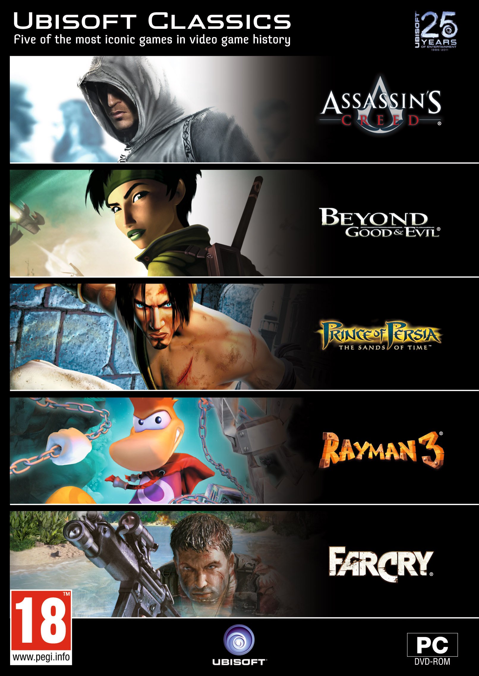 Ubisoft Classics: Assassin's Creed, Beyond Good & Evil, Prince of Persia The Sands of Time, Rayman 3, and Far cry COMPUTER GAME