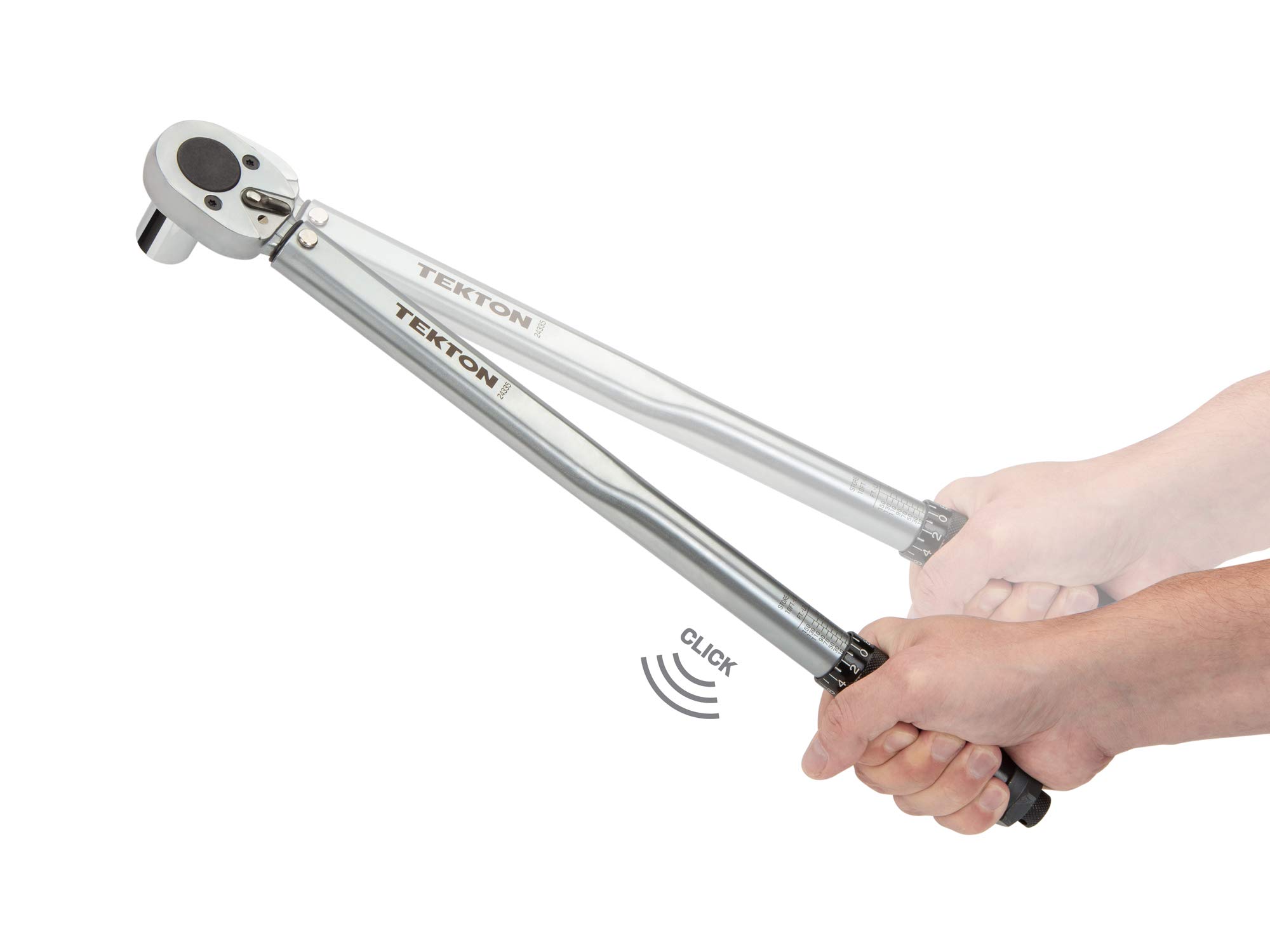 TEKTON 1/2 Inch Drive Click Torque Wrench (10-150 ft.-lb.) | 24335 & 3/8 Inch Drive Click Torque Wrench (10-80 ft.-lb.) | 24330