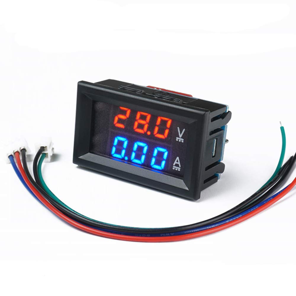 Taidacent Modbus RTU Power Monitor Energy Meter DC Voltage Current Meter Ammeter RS485 TTL Isolated 100V 5A 10A 50A 100A Dual LCD Display (100V5A_Modbus Protocol_485 Isolation)