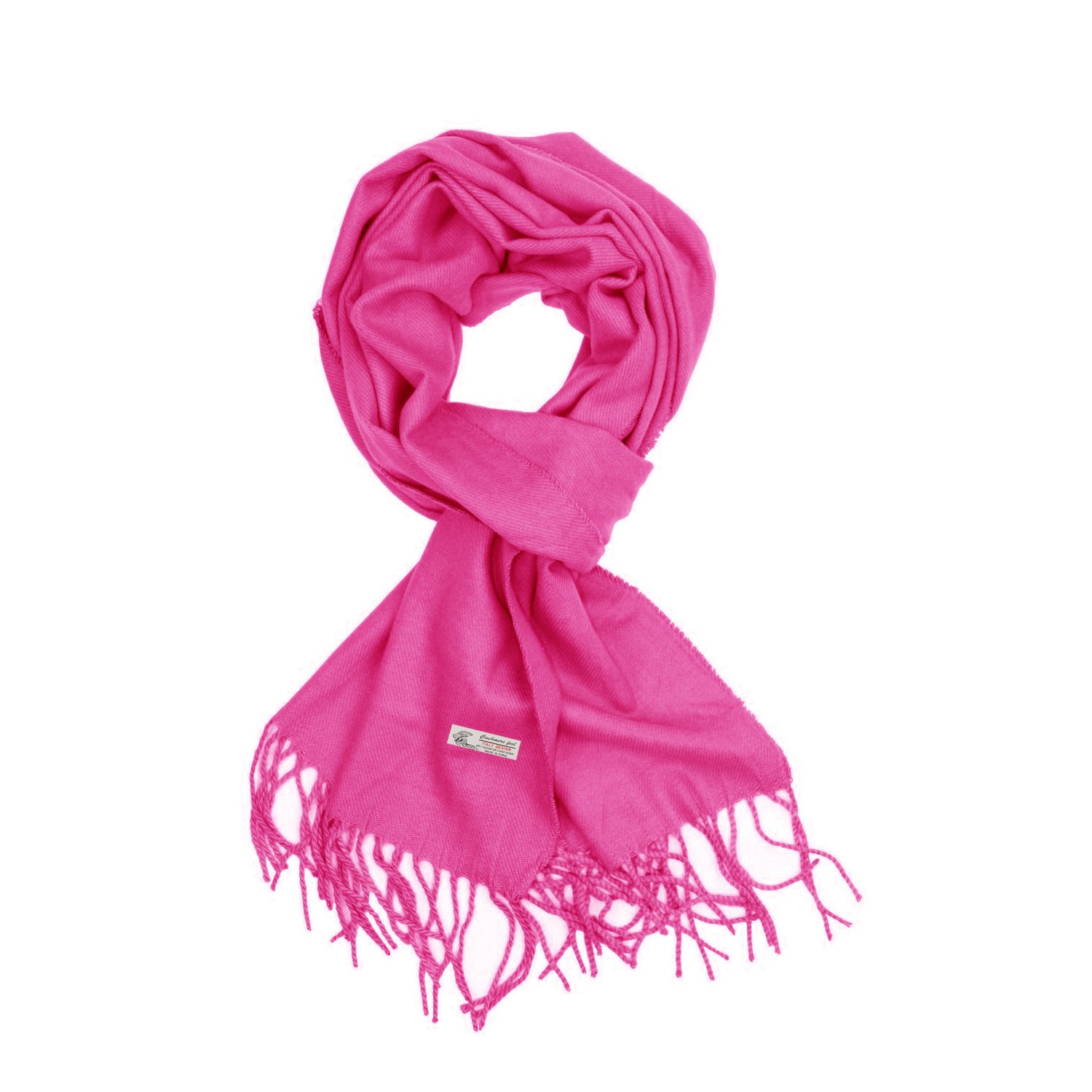 TZ Promise Plain Solid Color Cashmere Feel Classic Soft Luxurious Winter Scarf For Men Women (Hot Pink)