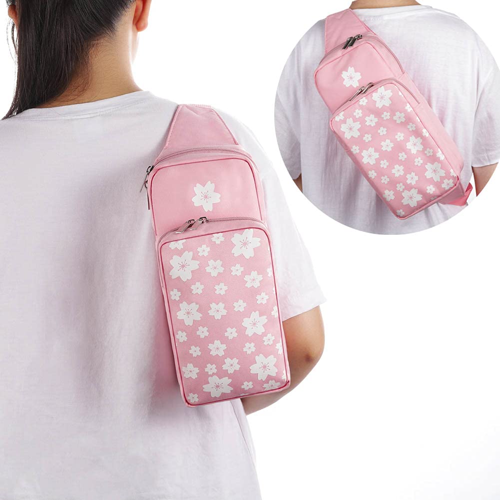 YANZIRUI Game Travel Carrying Shoulder Bag for Nintendo Switch/OLED/Lite Backpack, Shoulder Cherry Blossoms Game Accessories for Switch Oled Console, for Nintendo Switch Lite Protective Storage Bag