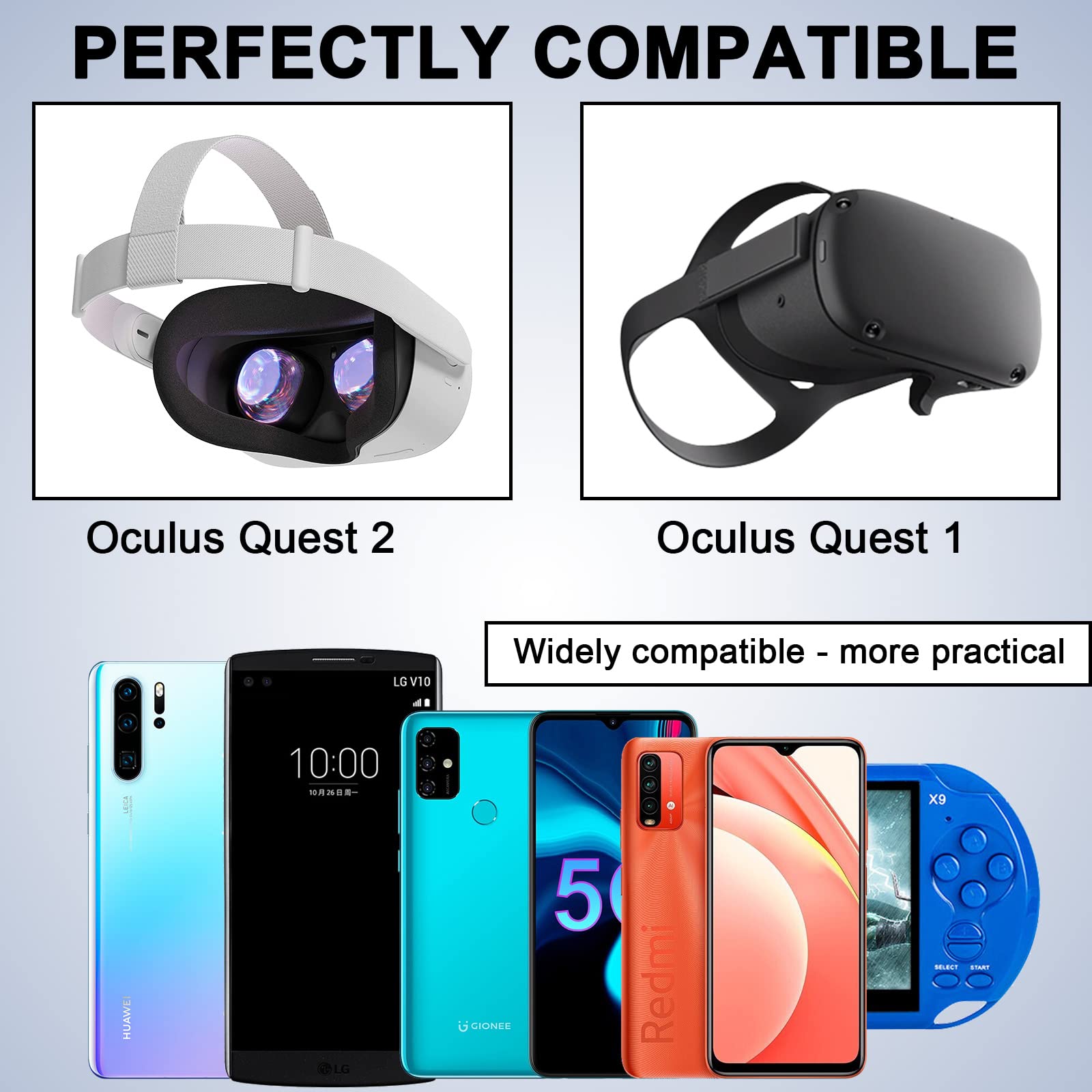 WHOZU Battery Pack for VR 3300mAh Capsule Power Bank Compatible with VR Extended Battery Pack Fast Charging and Lightweight for Extra 1.5 Hours Playtime