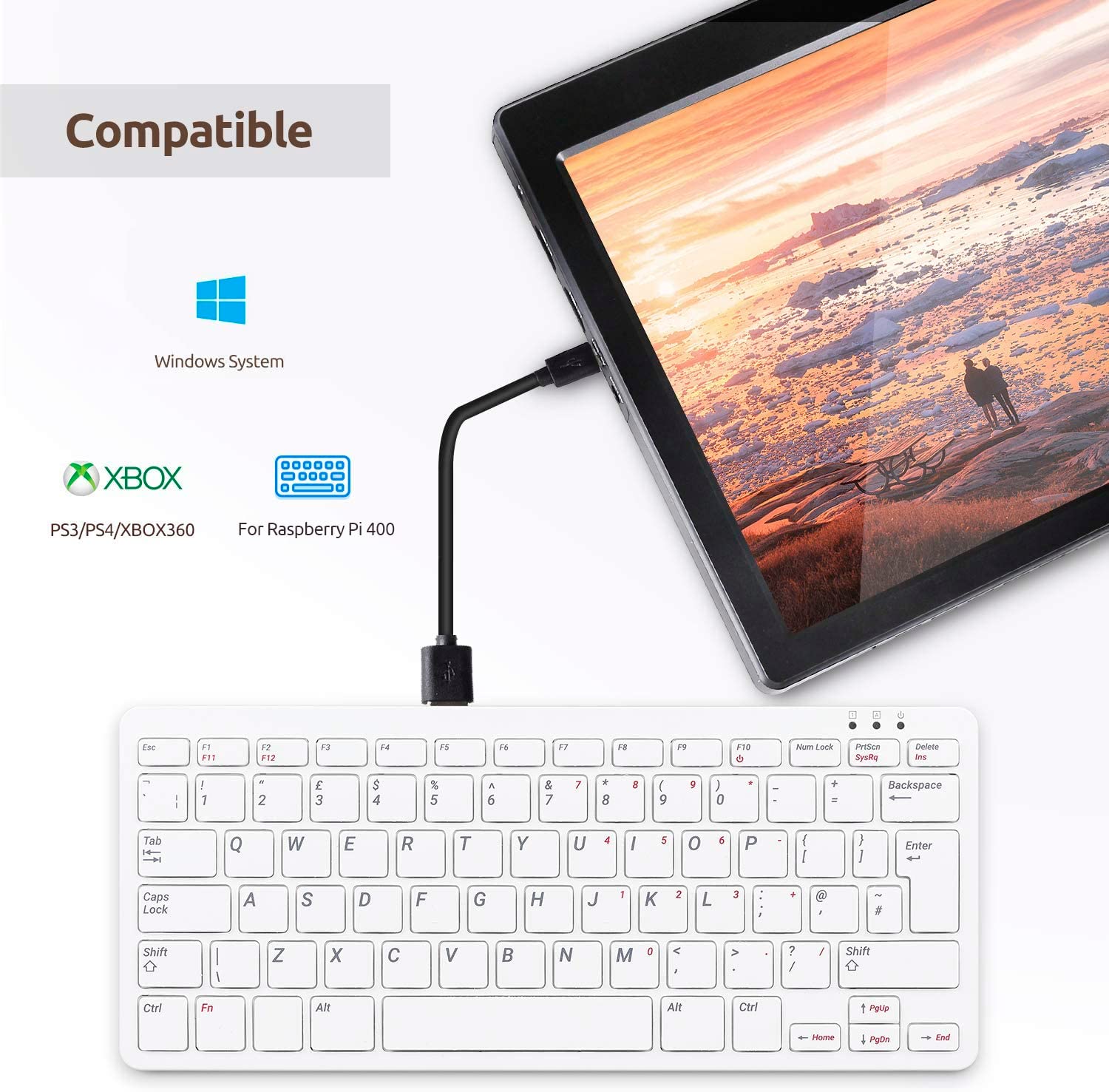 SunFounder 13.3 Inch Display IPS Portable Screen for Raspberry Pi, 2 HDMI Monitor 1920x1080 Gaming Monitor for Ps4 Raspberry Pi WiiU Xbox 360 Windows 7/8/10