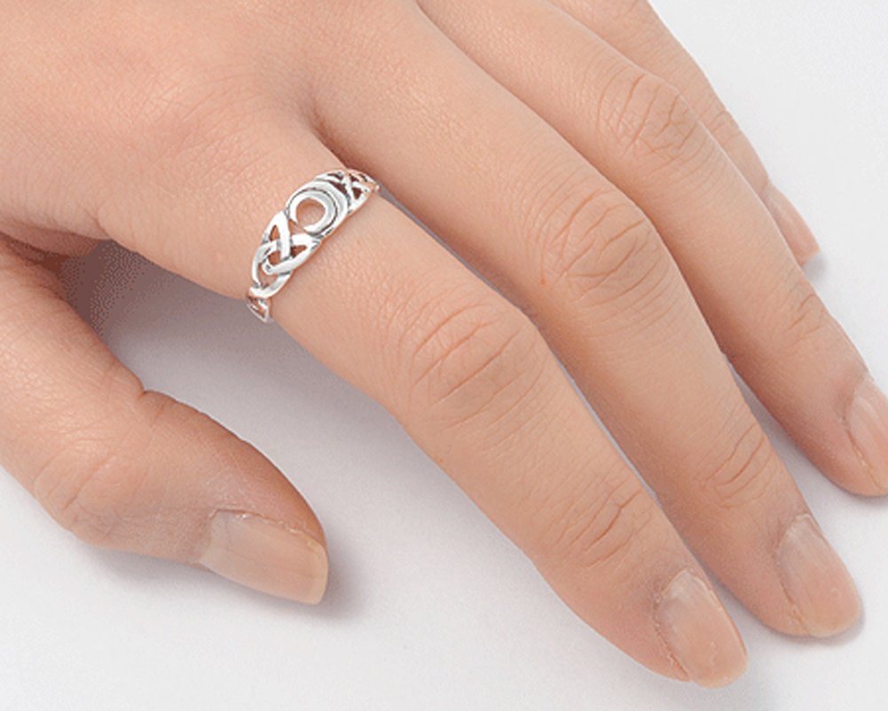Sterling Silver Women's Celtic Moon Irish Ring Classic 925 Band 6mm Size 6