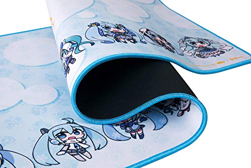 Thermaltake Tt Esports Dasher Extended Hatsune Miku Limited Edition Gaming Mouse Pad Snow Miku 2019 Edition Semi-Coarse Surface Non-Slip Rubber Base 35.43”X15.75”X0.16” MP-DSH-Blksxs-09