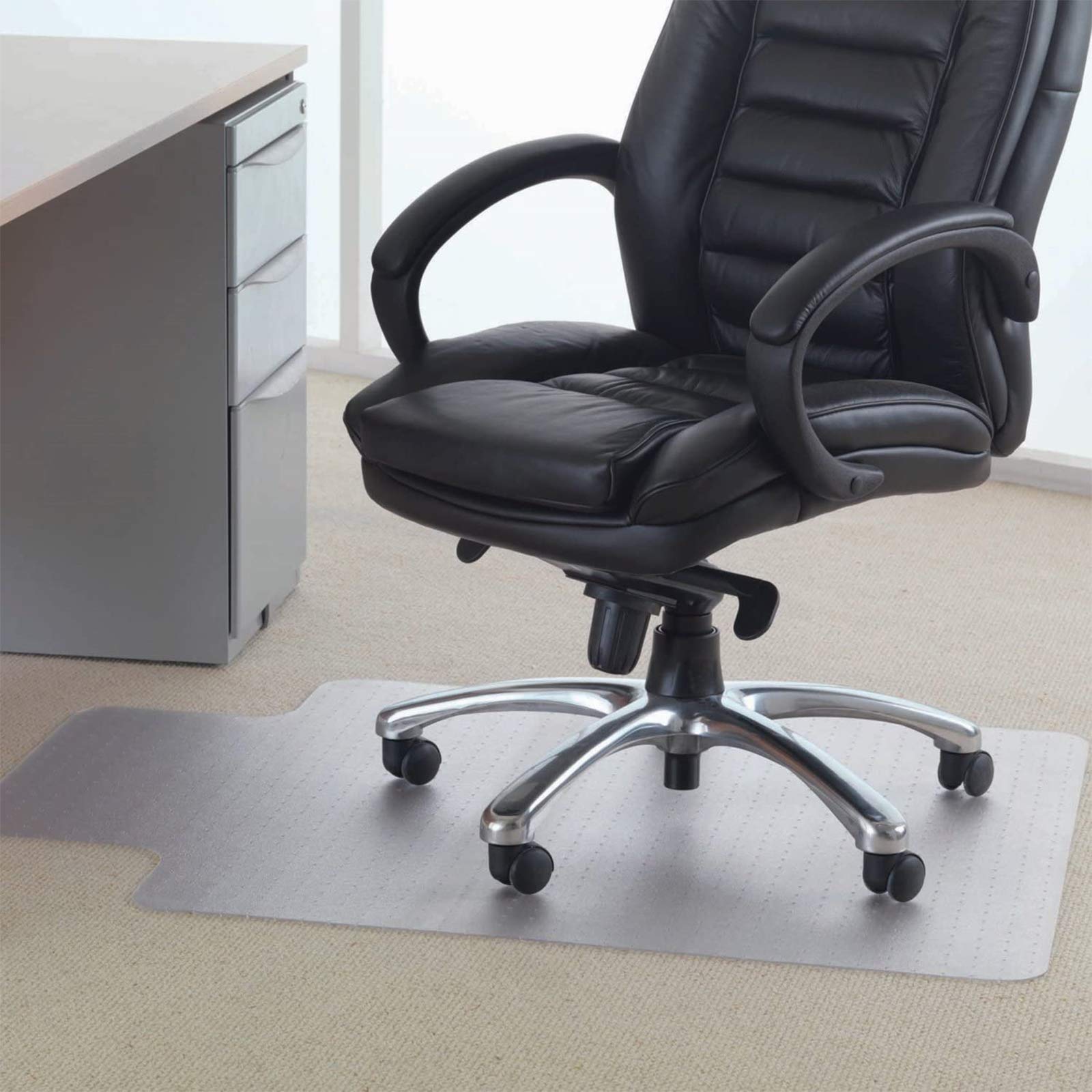 YMWD Office Chair Mat for Carpet PVC Transparent Protects Floors Mats for Low and Medium Pile Carpets 36"X 48"X 0.08" with Lip Computer Desk Floor Mat for Office and Home,with Lips
