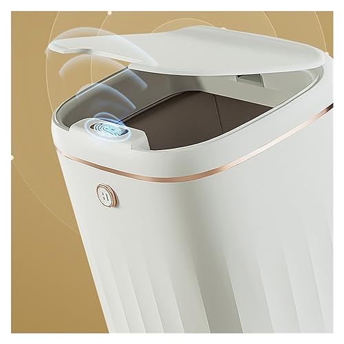 ZICANA Trash Can Garbage Bin Kitchen Bathroom Bucket Wastebasket Recycle Waste Bins Basket for Toilet Kitchen Trash cans (Size : Rechargeable Version, Color : 20L White)